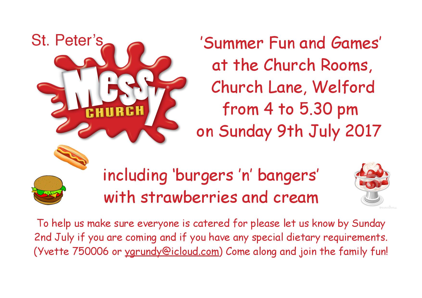 St Peter’s Messy Church – Summer Fun & games | Welford-on-Avon Parish ...