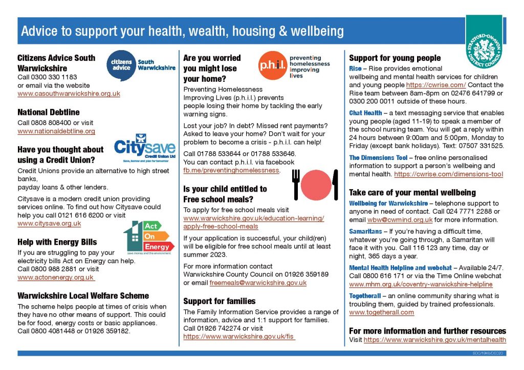 Warwickshire Local Welfare Scheme | Welford-on-Avon Parish Council